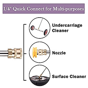 JOEJET Power Washer Extension Wand, 17 Inch Stainless Steel Pressure Washer Lance with 1/4 Inch Quick Connect, 2 Pack