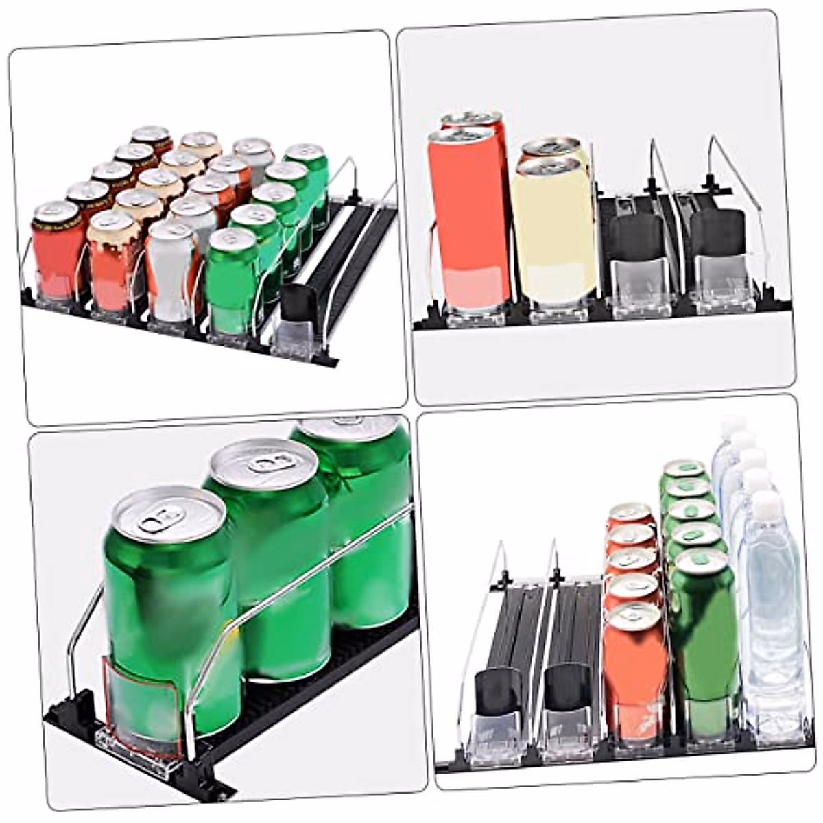 UPKOCH Beverage Organizer Glide Drink Manager Vending+Machines Organizer Drinkware Vending Machine Glide Drink Organizer for Fridge Bottle Can Organizer Black Pusher Machine Pulley