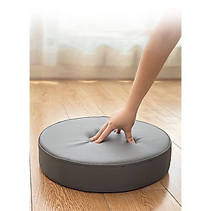 HAiHALA Breathable Leather Cushion - Round Kitchen Dining Chair Seat Cushion Chair Pad - High Stool Chair Cushion - Bar Chair Seat Pad Butt Pillow (Color : White, Size : 45 * 45 * 5cm)