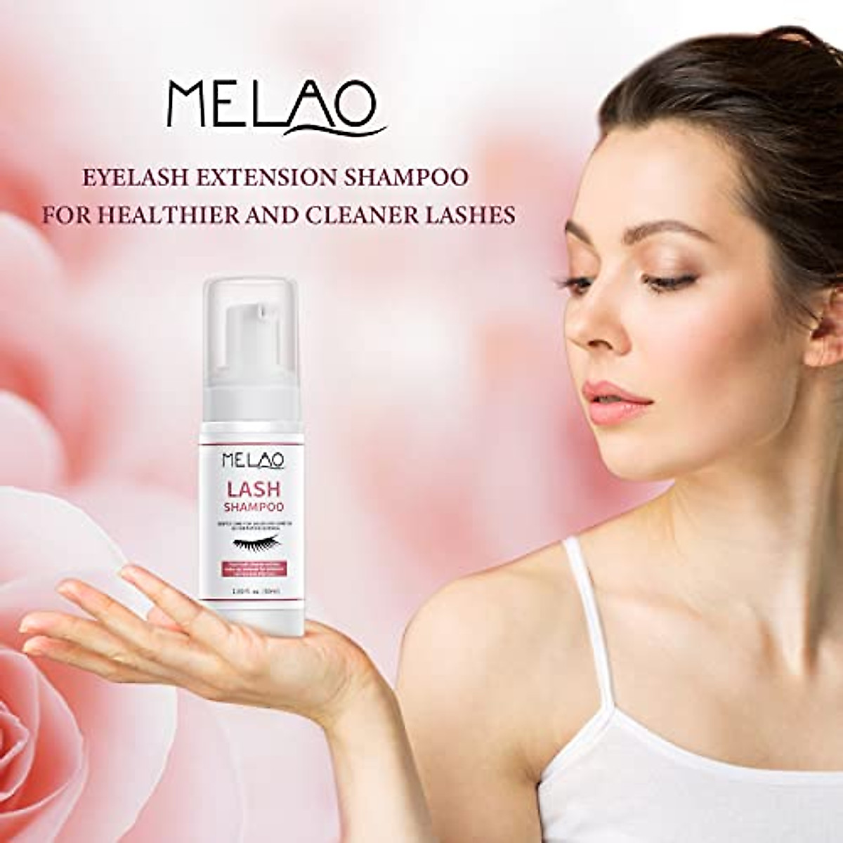 Mererke_Pretty Eyelash Extension Cleanser, Lash Shampoo for Lash Extensions, Lash Cleanser for Extensions, Paraben & Sulfate Free lash shampoo for Salon and Home Use 1.69 fl.oz