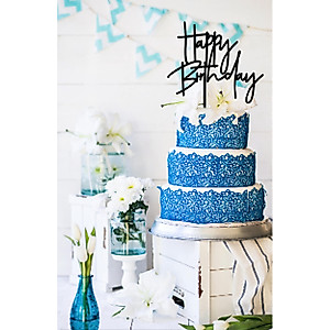 DIY Happy birthday Cake Topper Black Acrylic