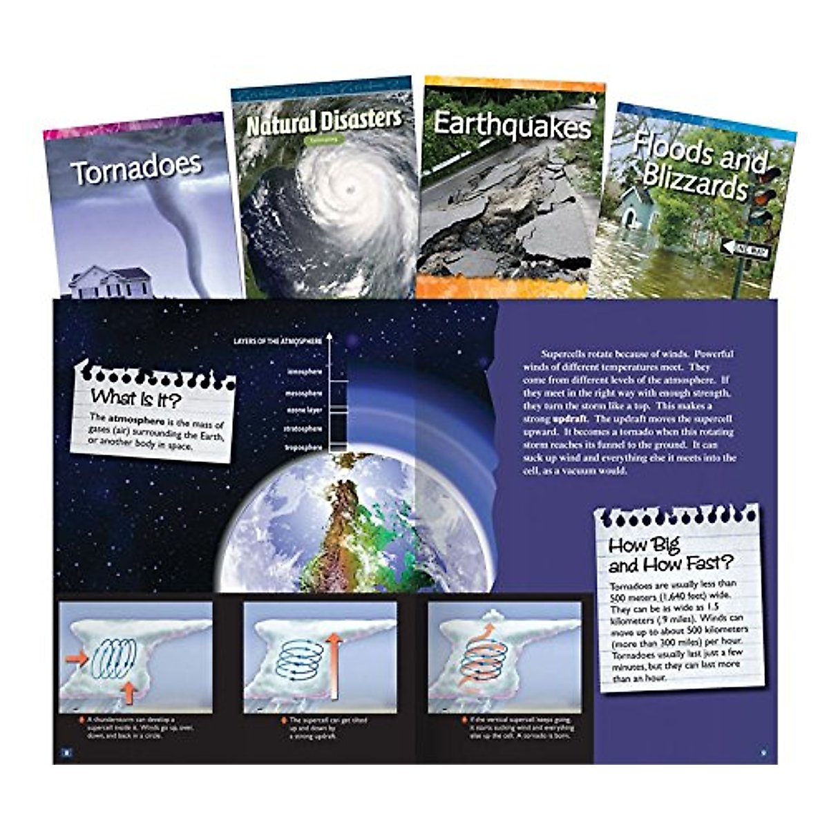 Teacher Created Materials - Classroom Library Collections: Natural Disasters - 4 Book Set - Grades 3-5 - Guided Reading Level O - R