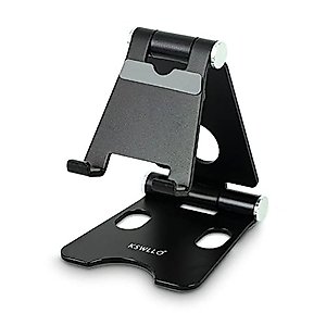 KSWLLO Foldable Cell Phone Stand, Handsfree Mobile Phone Holder for Desk with Adjustable View Angle, Well Made Cell Phone Holder for Smartphones Nintendo Switch 7-10 inch Tablets