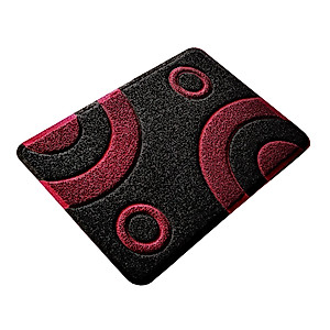 Smartcatcher Mats Bullseye Anti-Fatigue Standing Kitchen Mats Cushioned, 36 X 24, Black And Red Wine