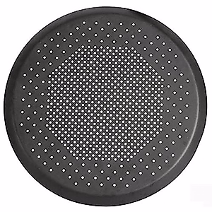 EKDSPW Aluminium Hard Coating Non-Stick Pizza Pan Anodizing Perforated Aluminium Baking Pans Tool with Holes (Color : Black, Size : 12inch)