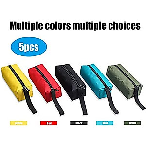 3/5 Pcs Small Tool Pouches Zipper Tool Pockets Carpenter Canvas Tool Bag Organizers Storage Bags for Screwdriver Pliers Woodworker Screw Nail