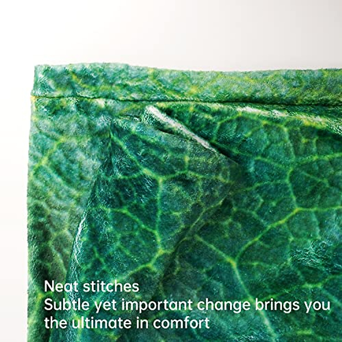 MOHOPE Soft Flannel Fleece Leaf Blanket Double Sided Printing, Large Green Blanket Lightweight Comfortable Warm Plush Leaf Blanket for Office Bed Couch Sofa (230gsm, Bayberry Leaf)