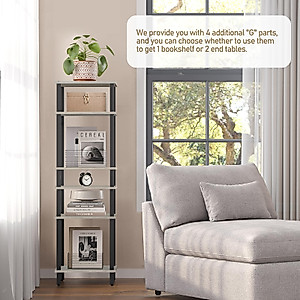 TUTOTAK Set of 2 End Table with Charging Station, Side Table with USB Ports and Outlets, Nightstand, 3-Tier Storage Shelf, Sofa Table for Small Space TB01BG0422