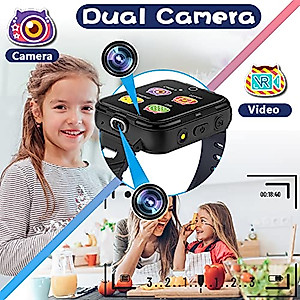 Smart Watch for Kids, Boys Girls Watches with 24 Puzzle Games Call Dual Cameras Video Music Player Flashlight Alarm Calculator 1.54" IPS Touchscreen Electronic Learning Toys Watch for Ages 3-12