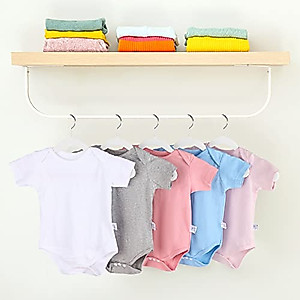 Tinfol Kids Velvet Hangers 60 Pack, White Non-Slip Toddler Hangers, Space Saving Felt Baby Hangers with 8 Velvet Hanger Clips for Children's Clothes, Newborn Clothes, Toddler Clothes