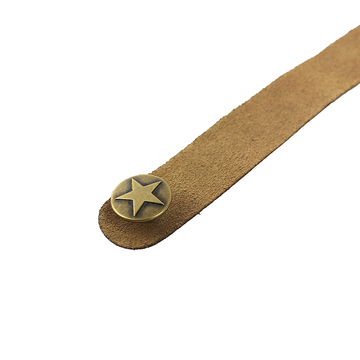 Walker And Williams AT-1-DBRN Distressed Brown Premium Leather Acoustic Guitar Strap Button Headstock Adaptor For Acoustic, Electric, And Bass Guitars