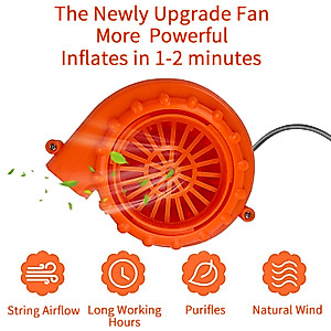 QLINLEAF Mini Blower Fan for Dinosaur Costume or Other Inflatable Game Clothing Suits, Orange