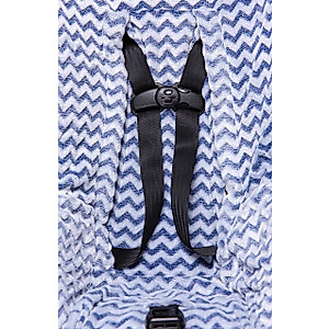 Niko Easy Wash Children's Car Seat Cover & Liner - Blue Chevron Minky - Great for Winter Weather - Universal FIT - Crash Tested - Waterproof SEAT Bottom - Mess Protection - Machine Washable