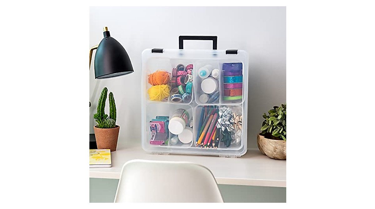 IRIS Portable Clear Plastic Storage Bin - Organize Crafts & More