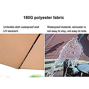 10FT LED Outdoor Patio Umbrella, Solar LED Offset Hanging Market Patio Umbrella, Solar Light Cantilever Umbrella, 8 Ribs Adjustment, for Pool, Yard, Garden,Coffee