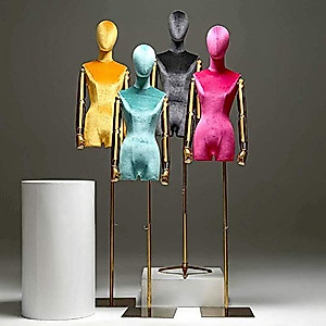 Mannequin Display Stand Mannequin Torso Body Head Dress Form with Flexible Arms Manikins Tailors Dummy Female