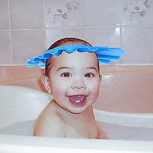 AIRCODE Baby Shower Cap Silicone Bathing Hat Adjustable Shower Cap Infants Soft Protection Shield Hat Safety Visor Cap Hat for Toddler Kids (3pcs)