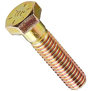 Steel Hex Bolt, Grade 8, Zinc Yellow-Chromate Plated Finish, Hex Head, External Hex Drive, Meets ASME B18.2.1/SAE J429, 2-1/4" Length, Partially Threaded, 7/16"-14 Threads (Pack of 10)