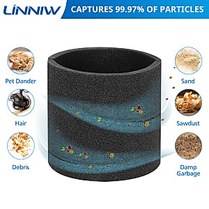 3 Pack 90585 Foam Sleeve VF2001 Foam Replacements Filters Compatible with Most Shop-Vac Wet/Dry Vacuum Cleaners 5 Gallon and Above, Vacmaster & Genie Shop Vacuum Cleaner, Replace Parts # 9058500