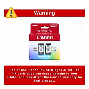 Canon PG-275/CL-276 Multi Pack, Compatible to PIXMA TS3520, TS3522 and TR4720 Printers