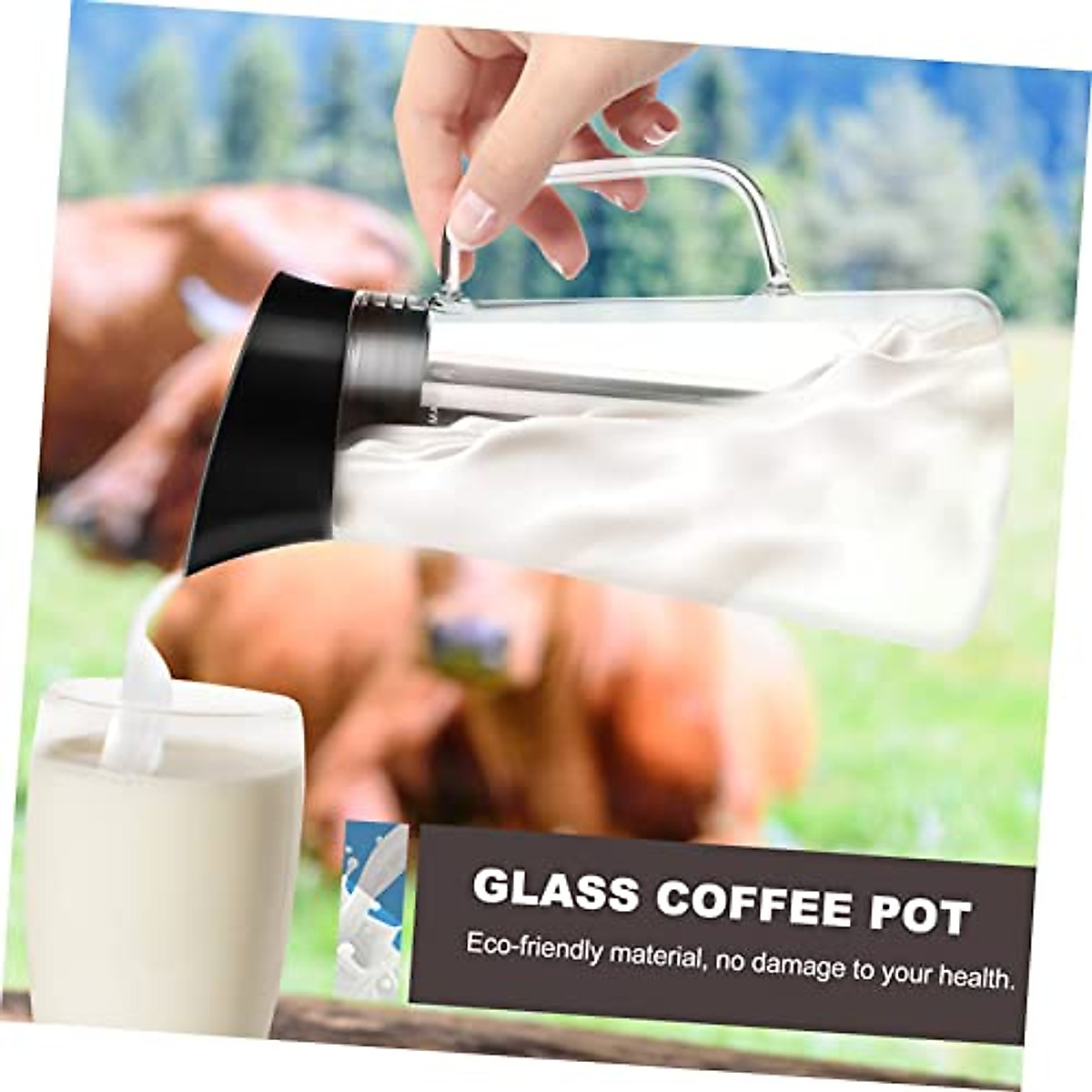 CIYODO 1pc Filter Jug Loose Tea Teapot Clear Kettle Iced Tea Maker Coffee Kettle Espresso Coffee Maker Machine Coffee Pot with Filter Large Teapot Beverage Milk Tea Kettle Stainless Steel