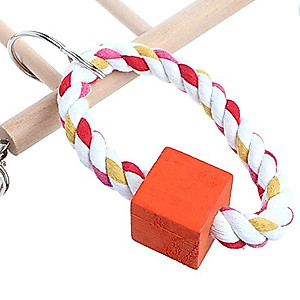 Parrot Wooden Bird Swing Parakeet Cage Hammock Hanging Toy for Small Parakeets Cockatiels Conures Macaws Parrots Love Birds Finches