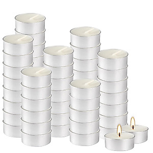 50-Pack Tea Lights Candles,White Unscented Smokeless Votive Little Candles for Anniversaries,Wedding,Birthdays,4 Hours