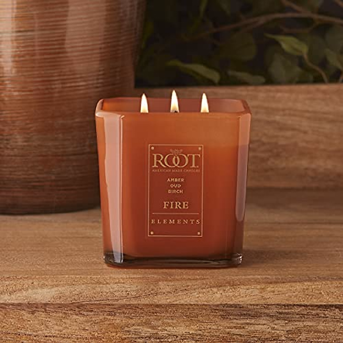 Root Candles Scented Candles Elements Collection Premium Handcrafted 3-Wick Candle, 14.5-Ounce, Fire
