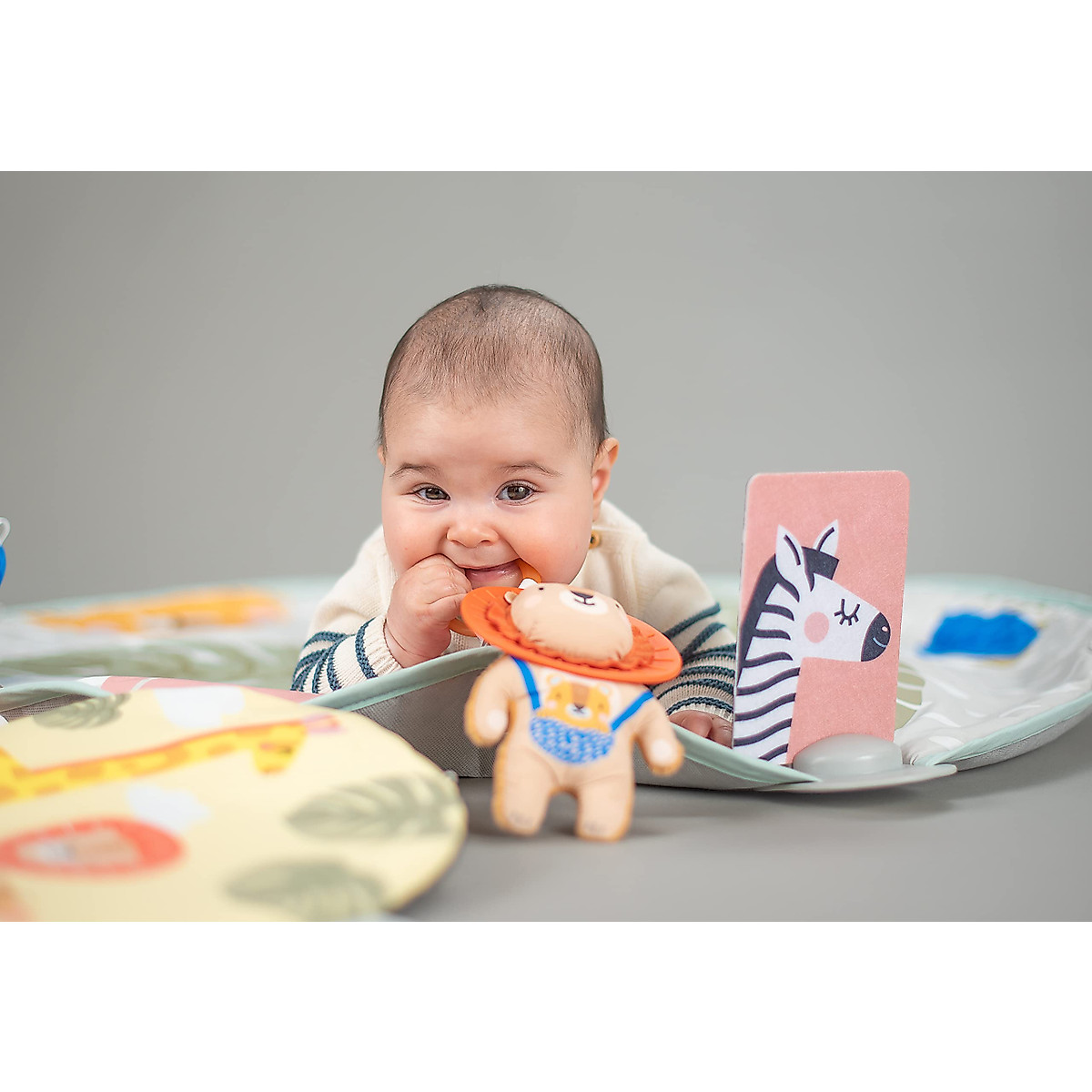 Taf Toys Savannah 360° Activity Gym with Music & Light & 20 Playful Activities, Thickly Padded with Soft Mat and a Unique “Crinkle Toy” for a Variety of Body Positioning for Newborn and Up