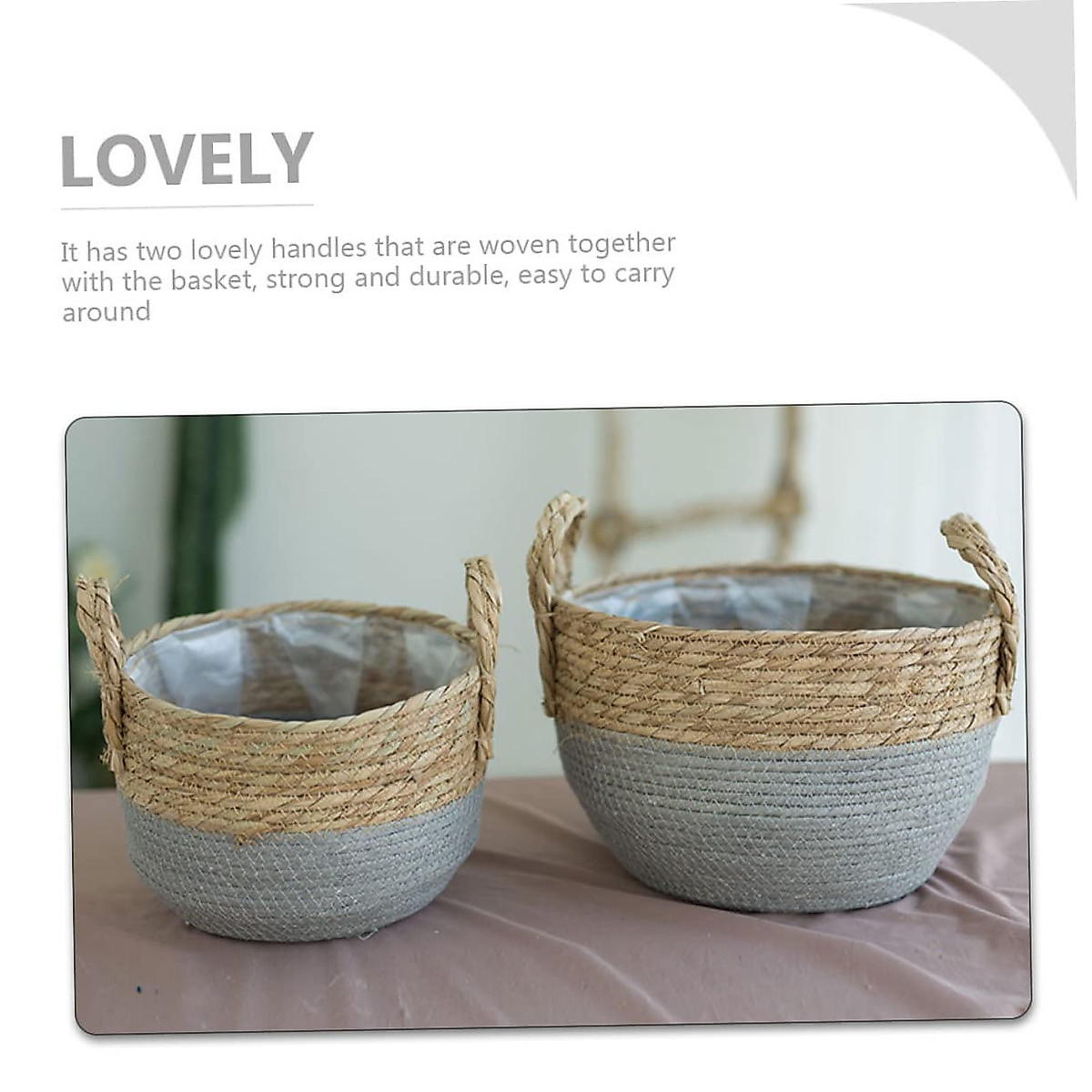 TOYANDONA 2pcs Straw Storage Basket Woven Plant Pot Blanket Basket Rattan Planter Planter Seagrass Plant Basket Round Key Bowl Straw Plant Basket Baskets Snack Child Storage Rack
