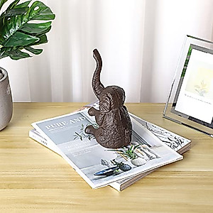 Sumnacon Cast Iron Cute Elephant Door Stop - Heavy Duty Floor Door Stopper Avoid Drilling Hole, Vintage Iron Doorstop for Patio Yard Garden Farmhouse Home Office Commercial Industrial