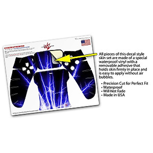 WraptorSkinz Skin Wrap compatible with Sony PS5 DualSense Controller Lightning Blue (CONTROLLER NOT INCLUDED)