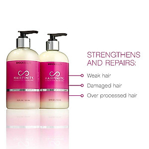 Hairfinity Cleanse and Condition Kit - Shampoo & Conditioner Set - Sulfate & Silicone Free - Best for Damaged, Dry, Curly & Frizzy Hair - Thickening for Fine/Thin Hair Safe for Color & Keratin Treated