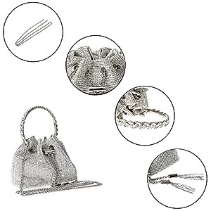 MMYOMI Women Upgrade Sparkly Rhinestone Glitter Evening Bag, Shoulder Bags Crossbody Bag Purses for Wedding Prom Party Club