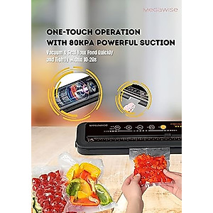 MegaWise Powerful and Compact Vacuum Sealer Machine One-Touch Automatic Food Sealer