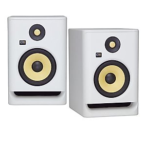 (2) KRK ROKIT RP7 G4 7" Bi-Amped Studio Monitor DSP Speakers White Noise Edition