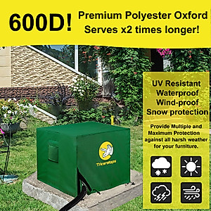 Triceratops Air Conditioner Cover for Outside Units, Outdoor 600D Oxford Square Air Condition Cover Fits up to 34 x 34 x 30 inches, Anti-Fade and Weather Resistant AC Cover