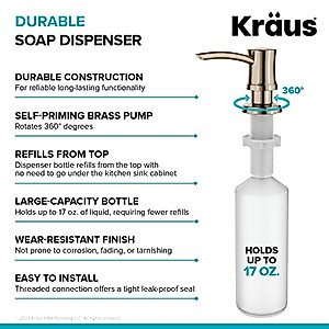 KRAUS Kitchen Soap and Lotion Dispenser in Spot Free Antique Champagne Bronze, KSD-54SFACB