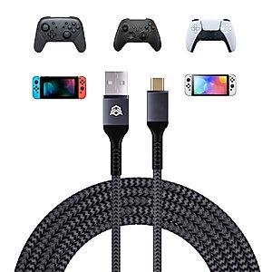 HEXGAMING 13.12FT Charging Cable for ps5 Controller, Replacement USB C Cord for Gamepad, Universal Data Cord Accessories for Xbox Core/Elite Series 2 / Switch Pro Controller