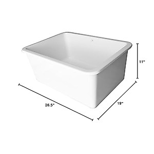 Orabella 27″ Drop-in/Undermount Fireclay Kitchen Sink 26-1/2" W x 19" D x 11" H
