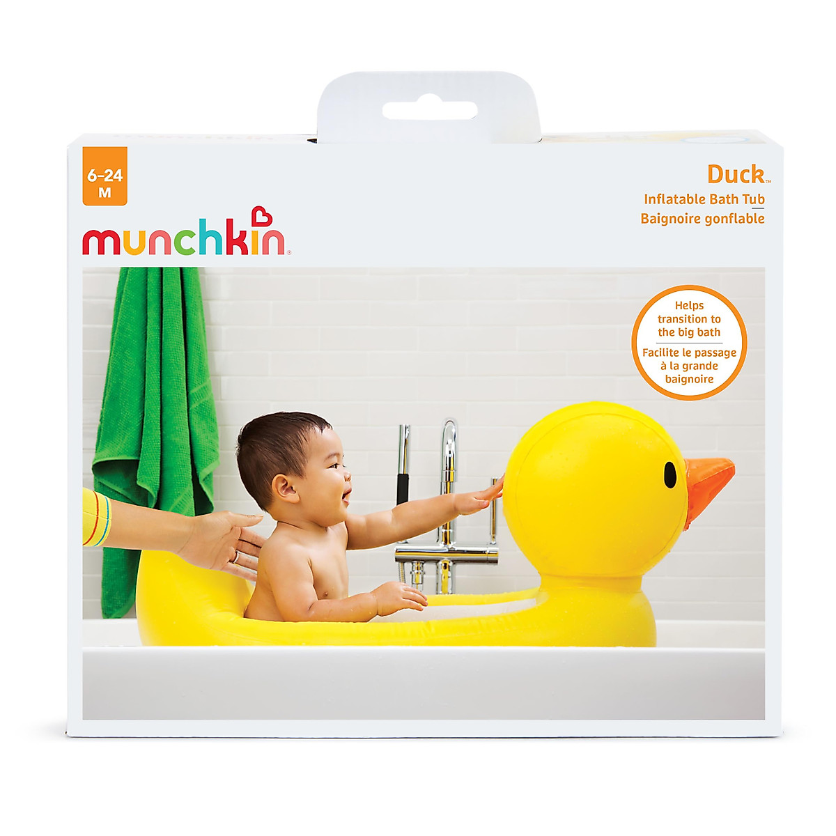 Munchkin Inflatable Duck Bathtub with White Hot Heat Alert