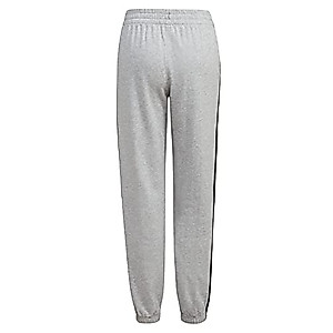 adidas Boys' Big Elastic Waistband Essentials French Terry 3-Stripe Jogger, Medium Grey Heather, S(8)