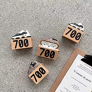 Shoe Box Shoe Airpod Case Cover, 3D Creative Sports Shoes Cute Cartoon Funny Fun, Soft Silicone Airpod Character Skin Keychain Ring, Girls Boys Teens Men Case for Airpods Pro (700 Brown)