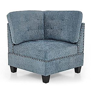 Melpomene U Shape Sectional Sofa DIY Sofa Combination (Blue, Corner)