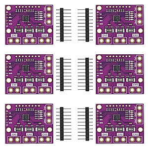 6Pcs INA3221 Triple-Channel Shunt Current Voltage Monitor Sensor Power Board Monitoring Control Module Replace INA219 with Pins