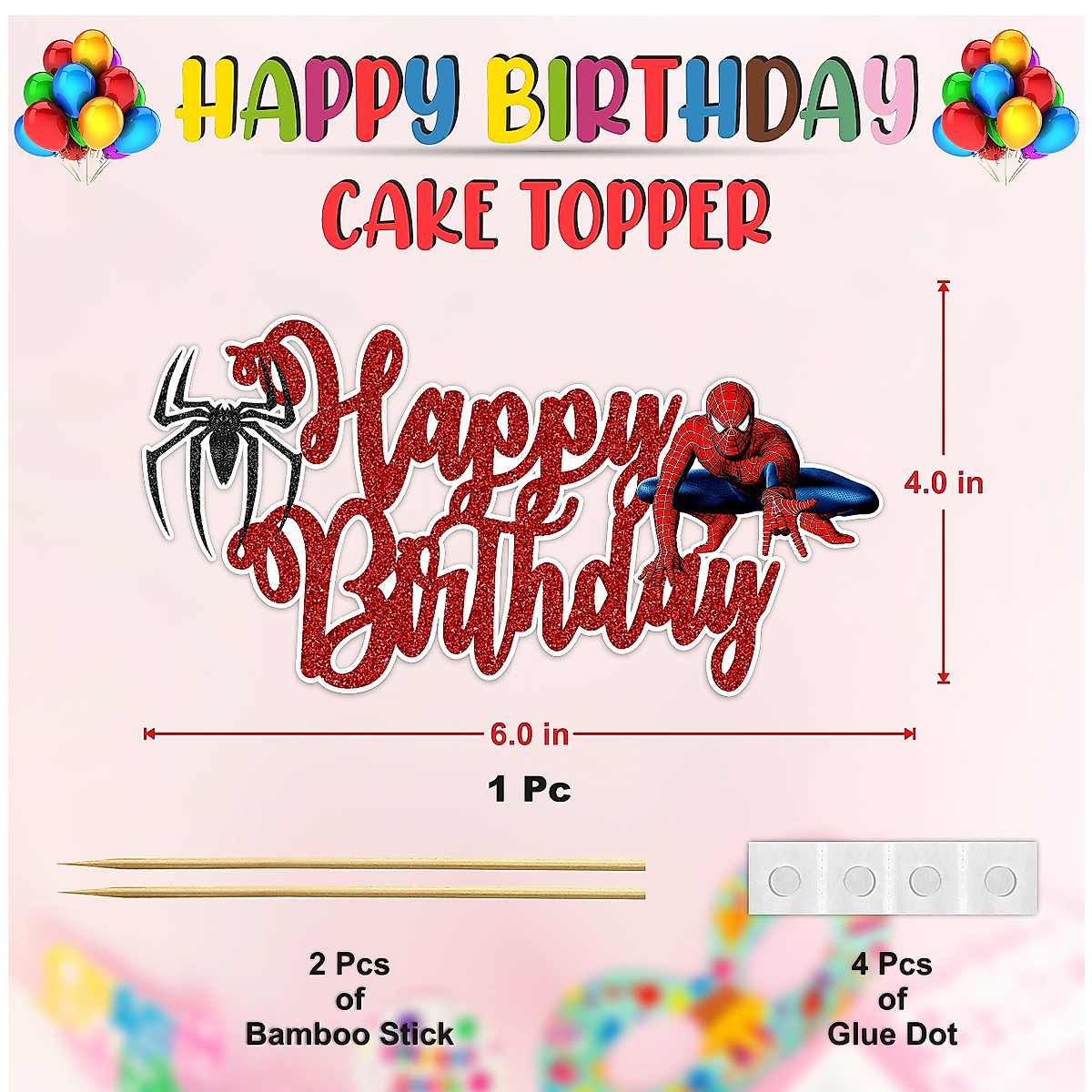 Seyal® Spidrman Happy Birthday Cake Topper