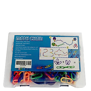 RAINBOW TOYFROG Chain Link Math Manipulatives - 240 C-Clip Chain Links & 20 Ice Cream Cards for Counting & Linking Math Games - Learning Resources for Kindergarten Sensory Bin