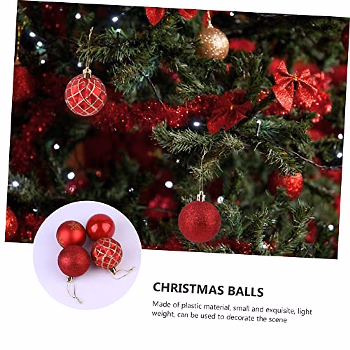 SEWACC 2 Sets 12 Pcs Christmas Balls Christmas Decor Christmas Baubles Christmas Tree Sequin Balls Fillable Balls Christmas Seasonal Hanging Ball Decorations Boxed Plastic Props