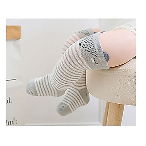 Baby Toddler Knee High Non Skid Socks with Grips for Girls and Boys 8 Pairs (6-24 Months)