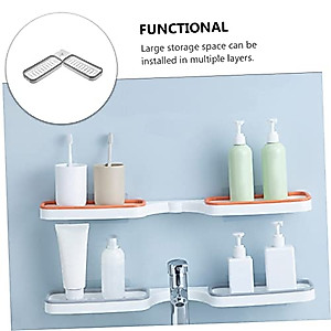 OSALADI Corner Shelf Sink Drain Rack Sink Storage Rack Wall Coner Shelf Draining Wall Shelf Bathroom Wall Shelf Bathroom Wall-Mount Rack Commodity Shelf Bathroom Finishing Rack Pp 1pc